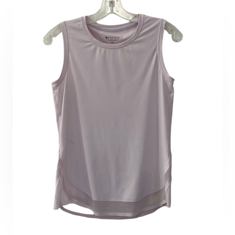 Athleta Light Pink Tank Top With Mesh Detail - Gem